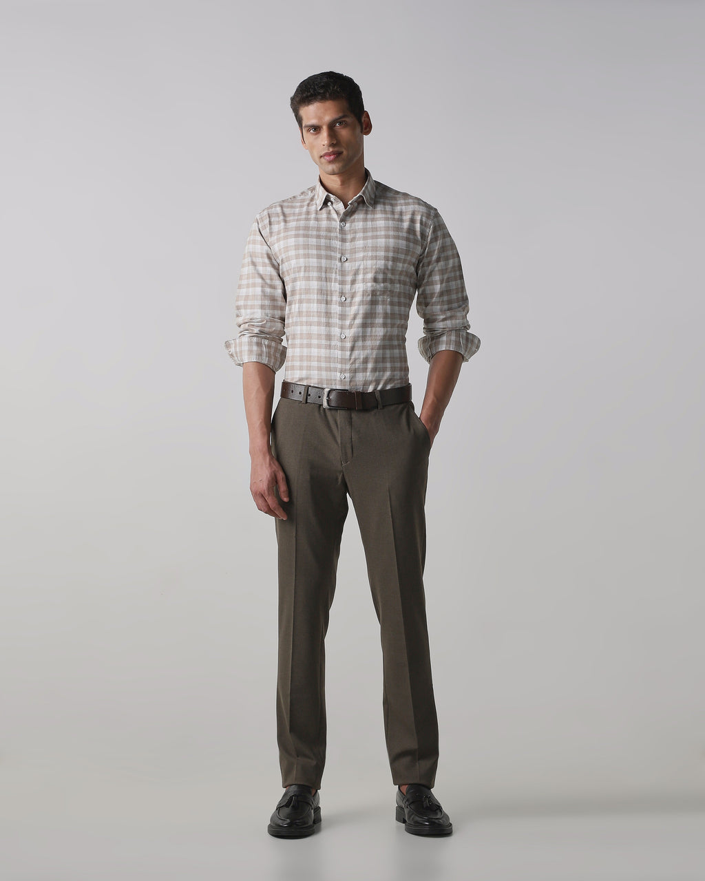 Khaki Regular Fit Trouser