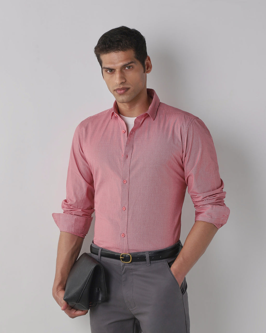 Red 100% COTTON Regular Fit Shirt