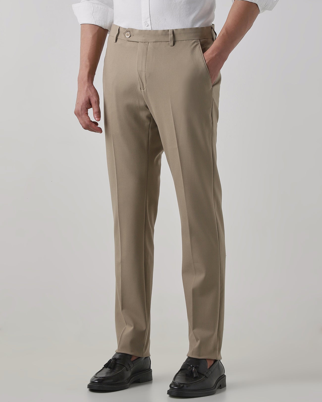 Beige Regular Fit Trouser