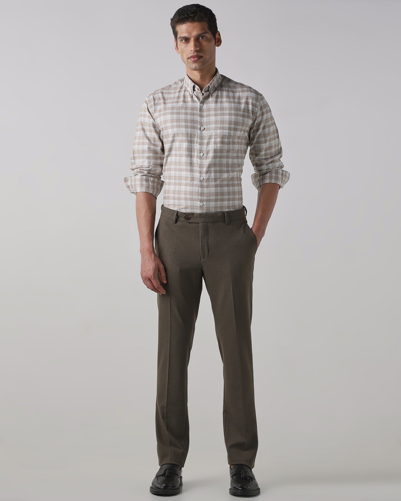 Khaki Regular Fit Trouser