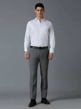 Smart White Dobby Y/D 100% Cotton Slim Fit Fashion Formal Full Sleeve
